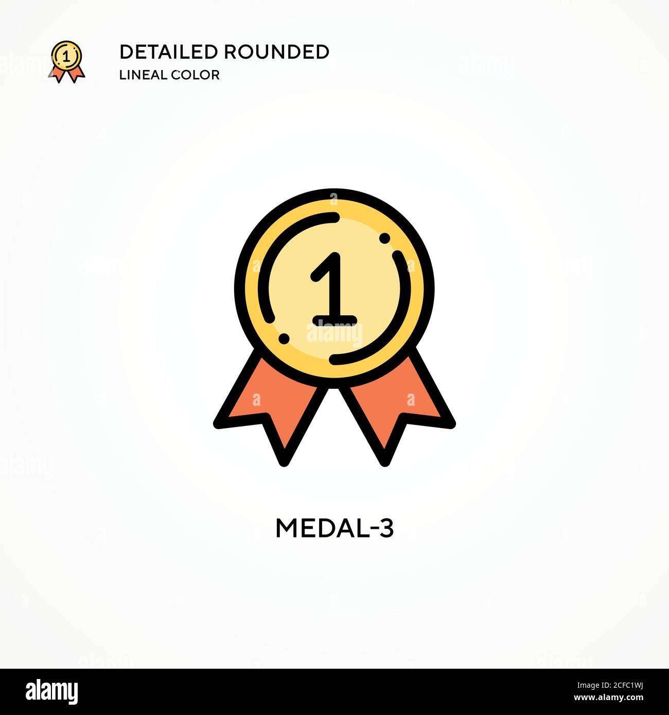 Medal-3 vector icon. Modern vector illustration concepts. Easy to edit ...
