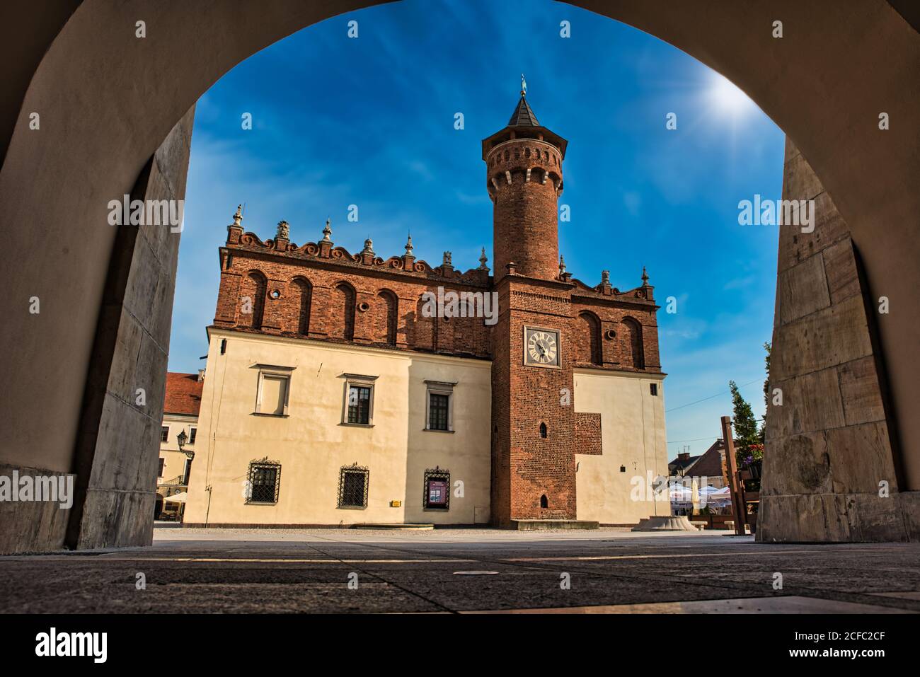 Tarnow, June 2020: Market square with renaissance Town hall. Example of ...