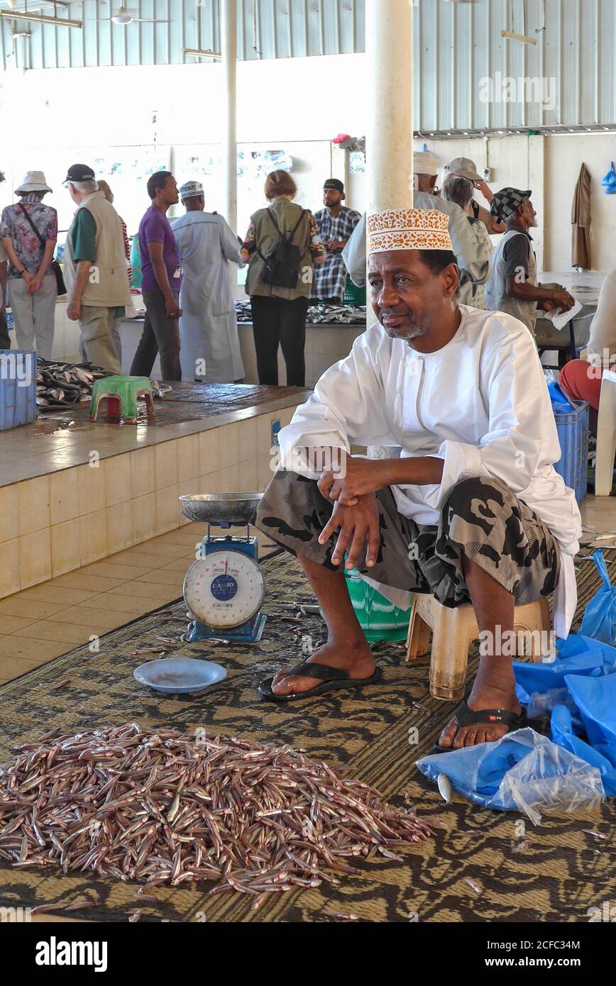 Arabia, Arabian Peninsula, Sultanate of Oman, Muscat, fish market Stock ...