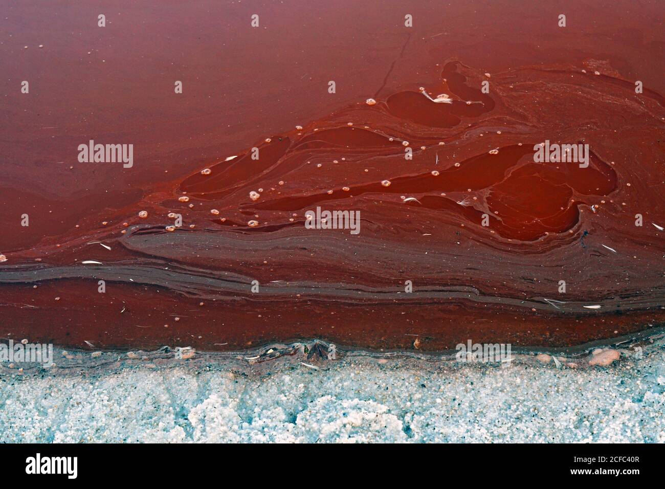 Red lagoon salt production hi-res stock photography and images - Alamy