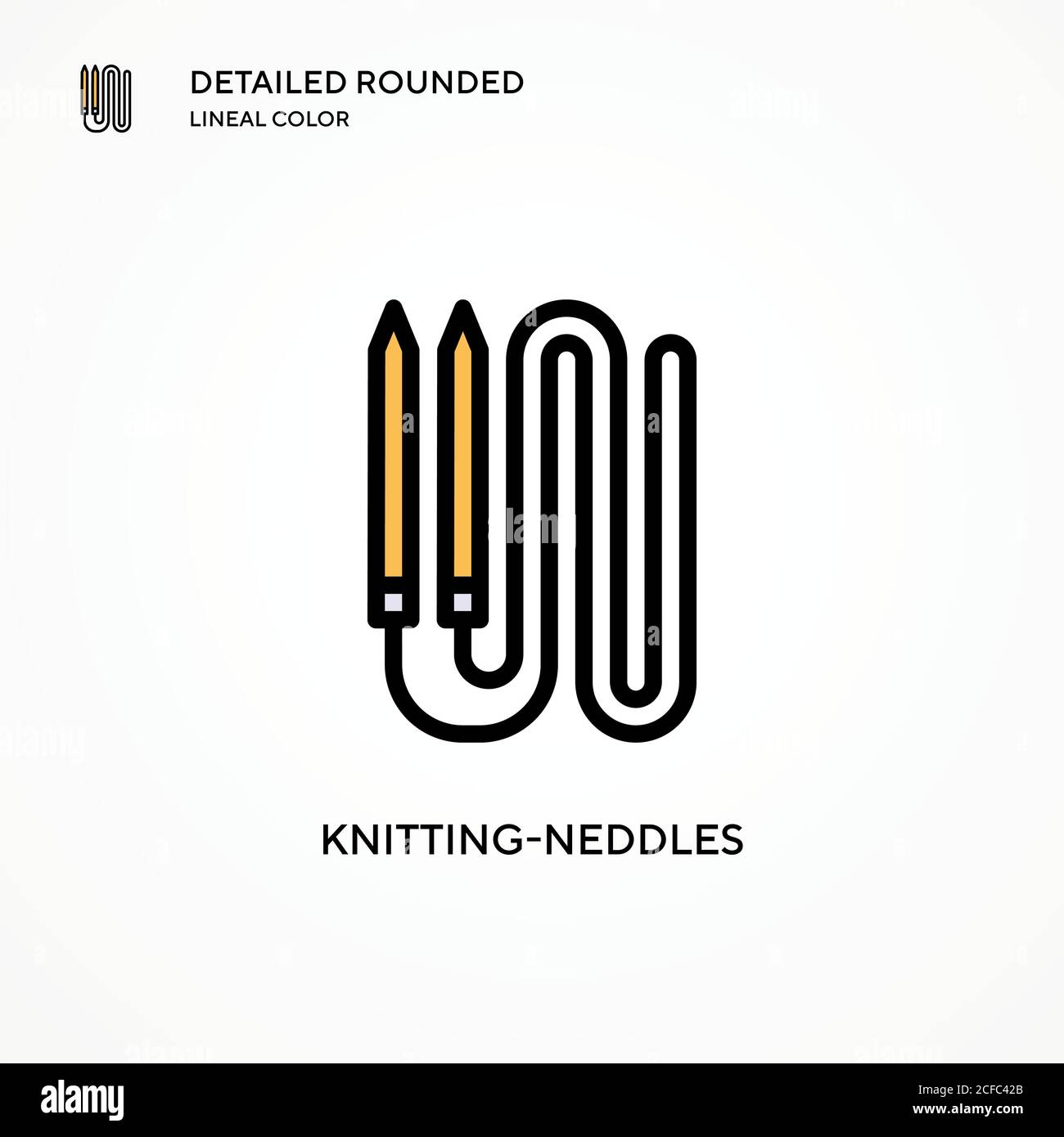 Knitting-neddles vector icon. Modern vector illustration concepts. Easy to edit and customize ...