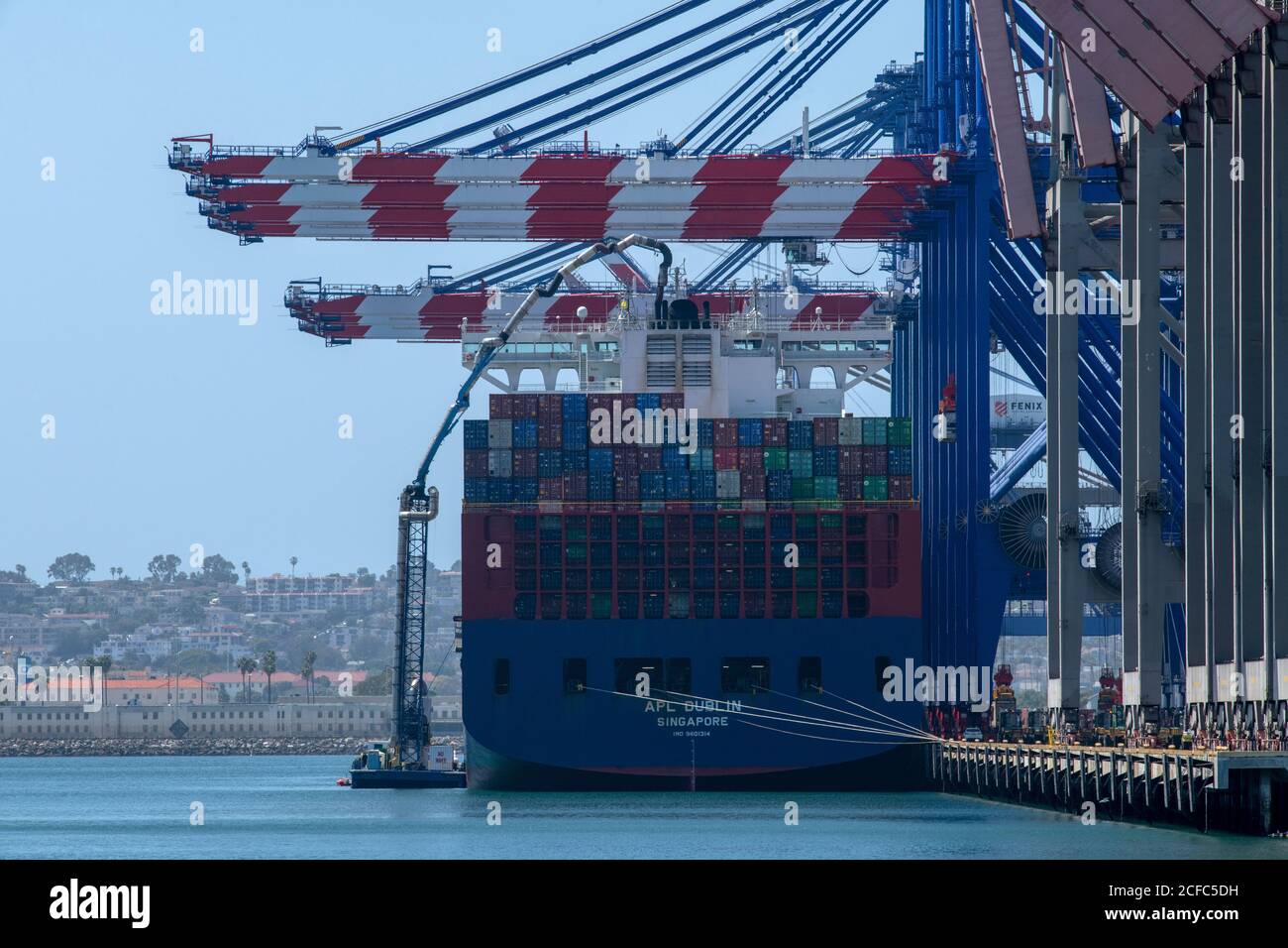 Container and cargo ships Port of Los Angeles and Long Beach 2020 Stock ...