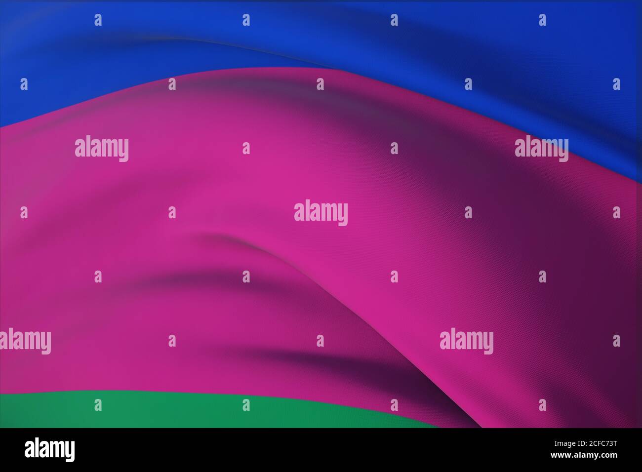 Flag of Kuban. 3D illustration close-up flag background. Flags of the ...