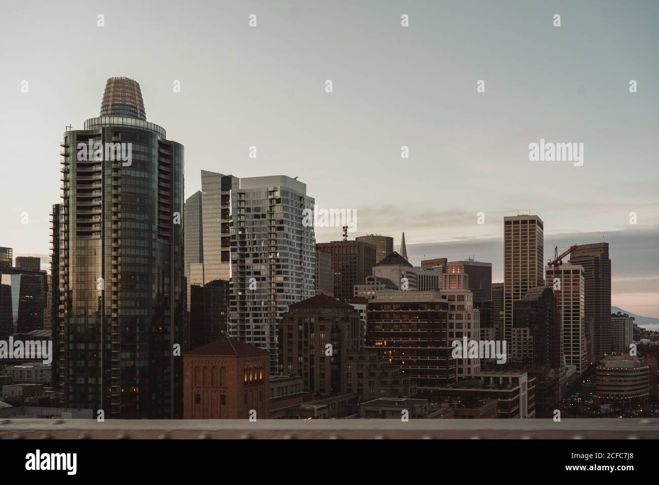 Contemporary district of San Francisco city with modern high rise ...