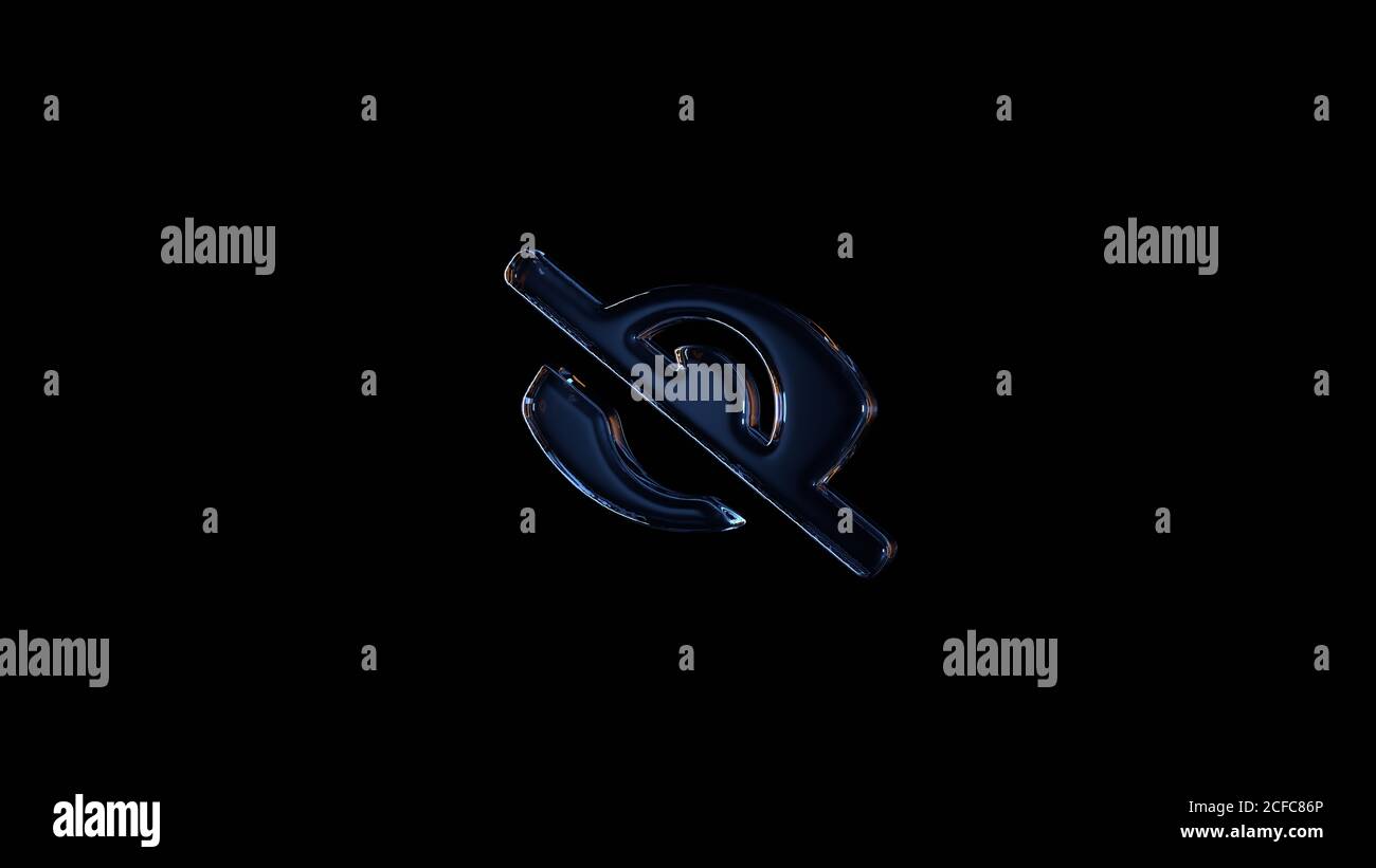 3d rendering glass symbol of eye with slash isolated on black ...