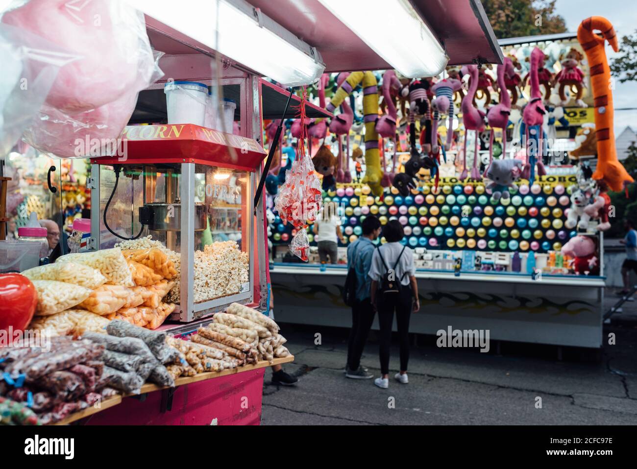 Toys on stall on fairground Stock Photo - Alamy
