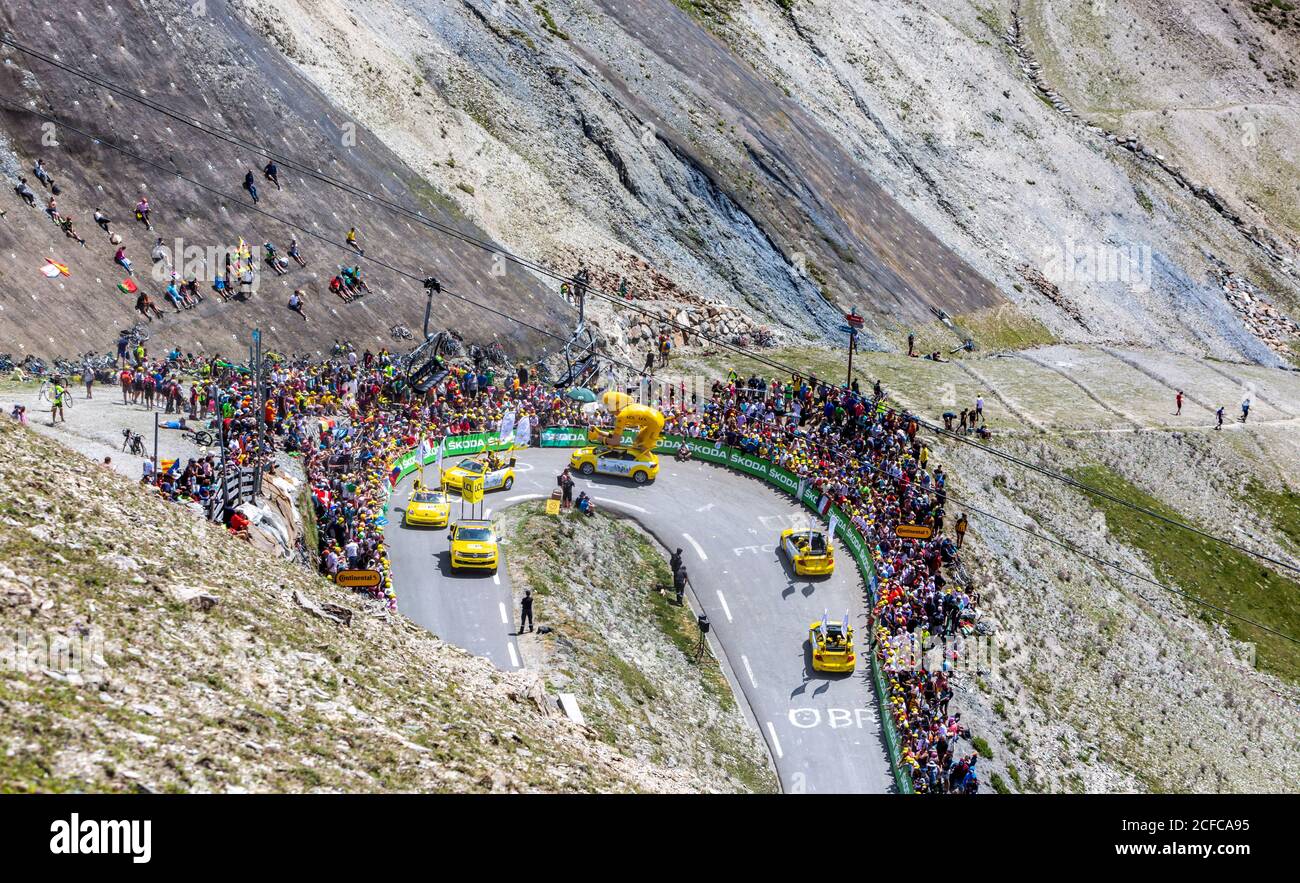 Col du Tourmalet, France - July 20, 2019: The Pubilicity Caravan ...