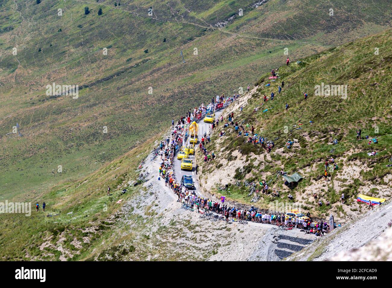 Col du Tourmalet, France - July 20, 2019: The Pubilicity Caravan ...