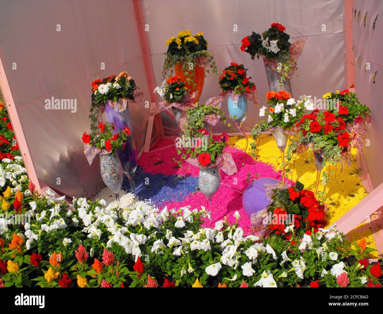 Flower art display in Daan Forest Park at Taipei, Taiwan Stock Photo ...