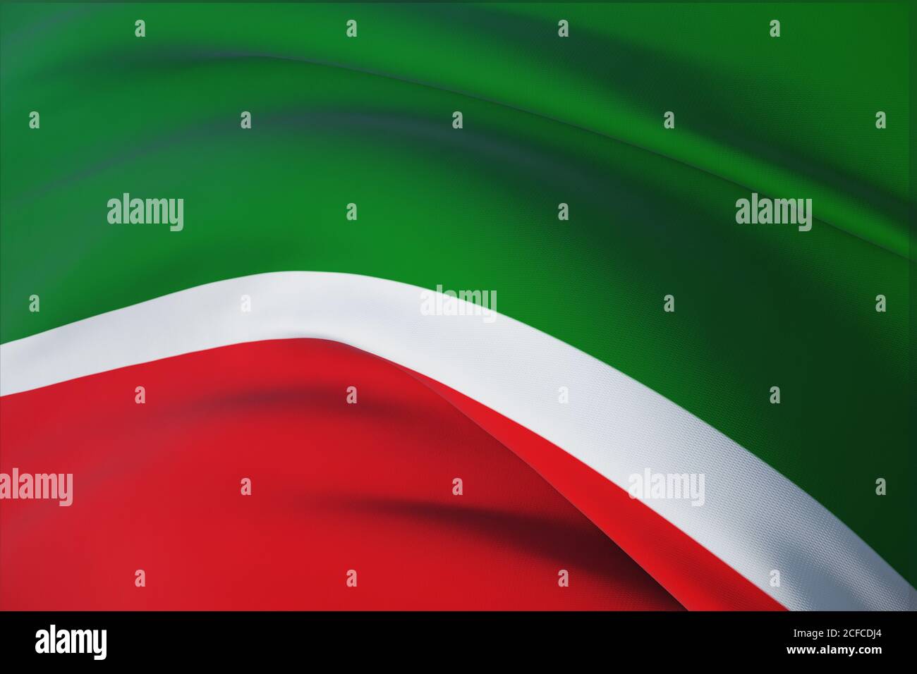 Flag of Tatarstan. 3D illustration close-up flag background. Flags of ...