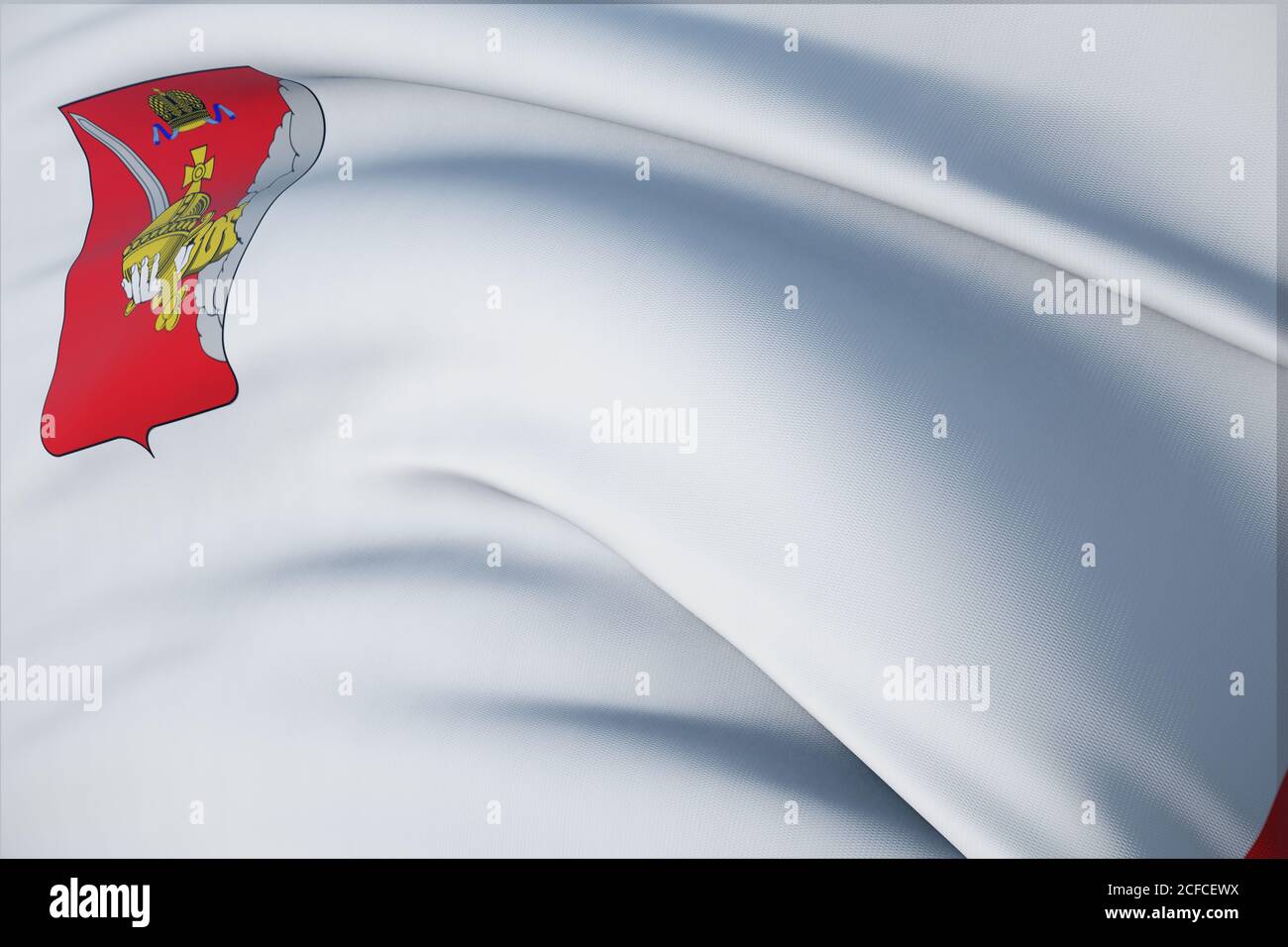 Flag of Vologda Oblast. 3D illustration close-up flag background. Flags ...