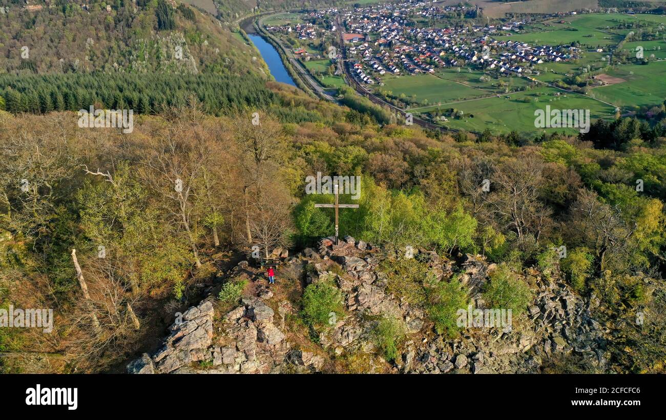 Summit of maunert 416 at taben rodt with blich to serrig hi-res stock ...