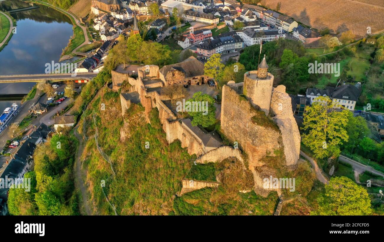 Ruined castle of Saarburg, Saarburg, Saar Valley, Rhineland-Palatinate, Germany Stock Photo - Alamy
