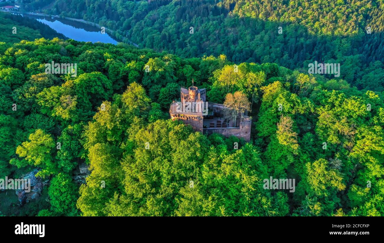 Ruined castle montclair over the saar loop near mettlach hi-res stock photography and images - Alamy