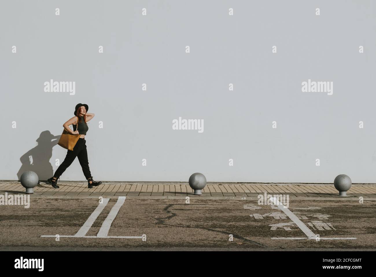 Empty parking lot along hi-res stock photography and images - Alamy