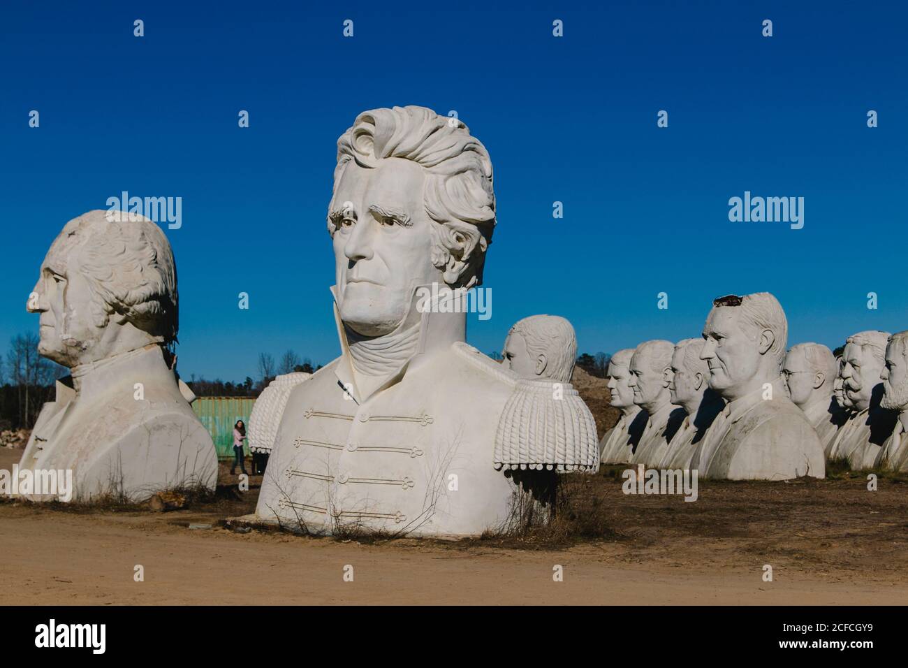 United States presidential heads parked out of amusement park ...