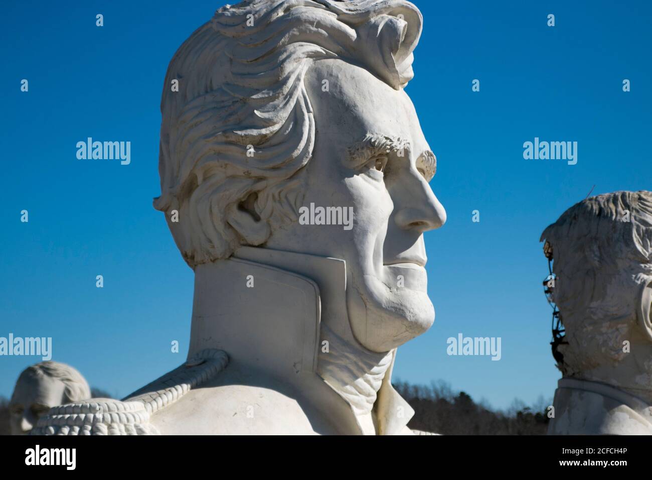 United States presidential heads parked out of amusement park ...