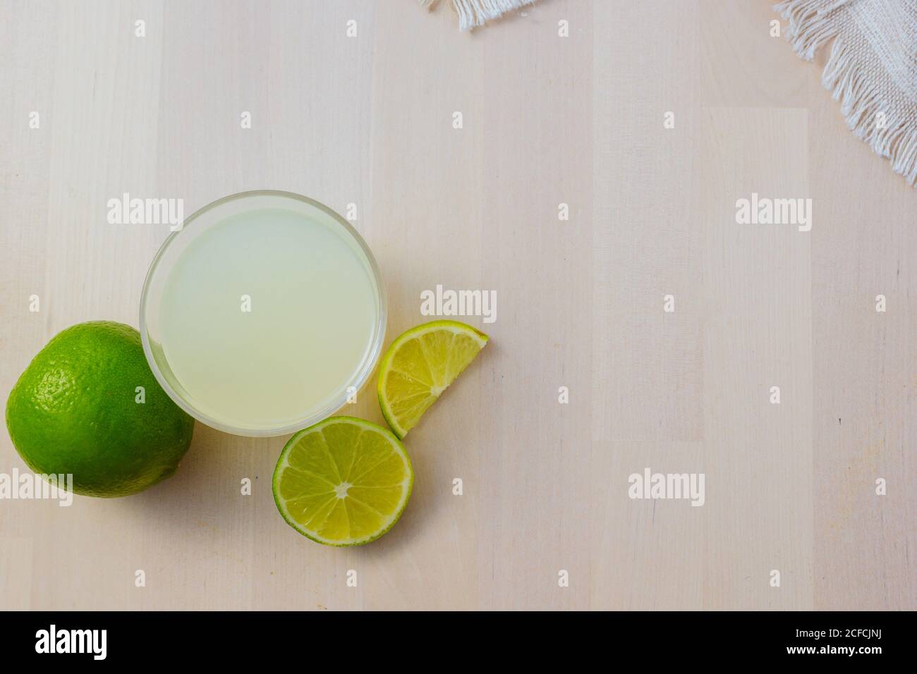 From above top view of homemade refreshing lemonade in server in ...