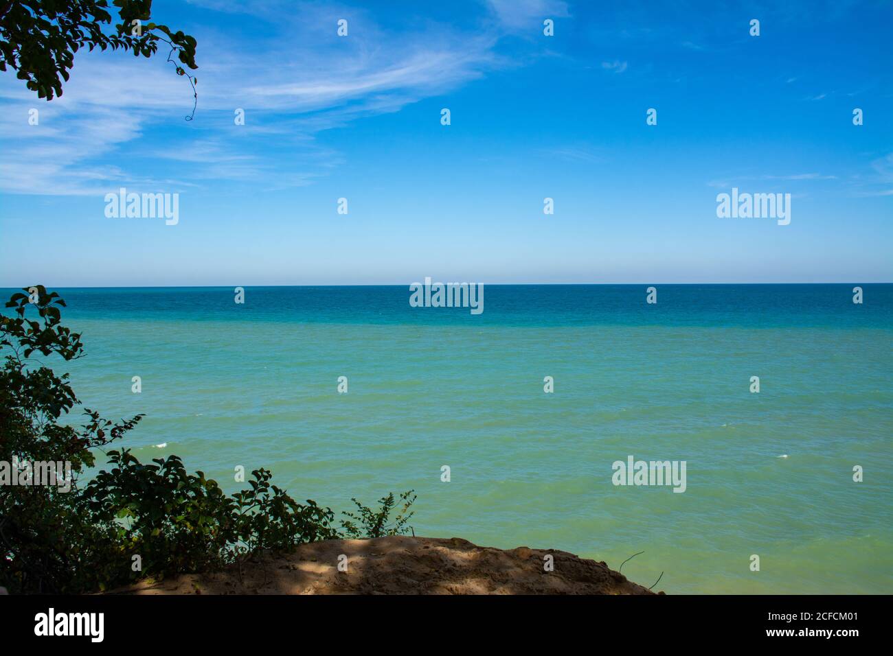 View of Lake Michigan on a beautiful Summer morning. Indiana Dunes ...