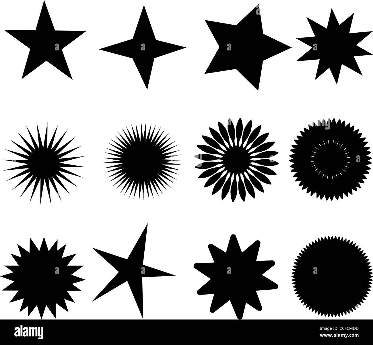 Star icons set on white background. Vector illustration Stock Vector ...