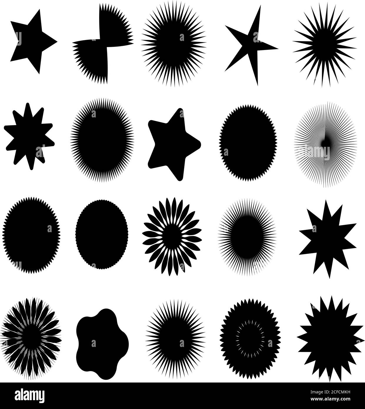 Star icons set on white background. Vector illustration Stock Vector ...