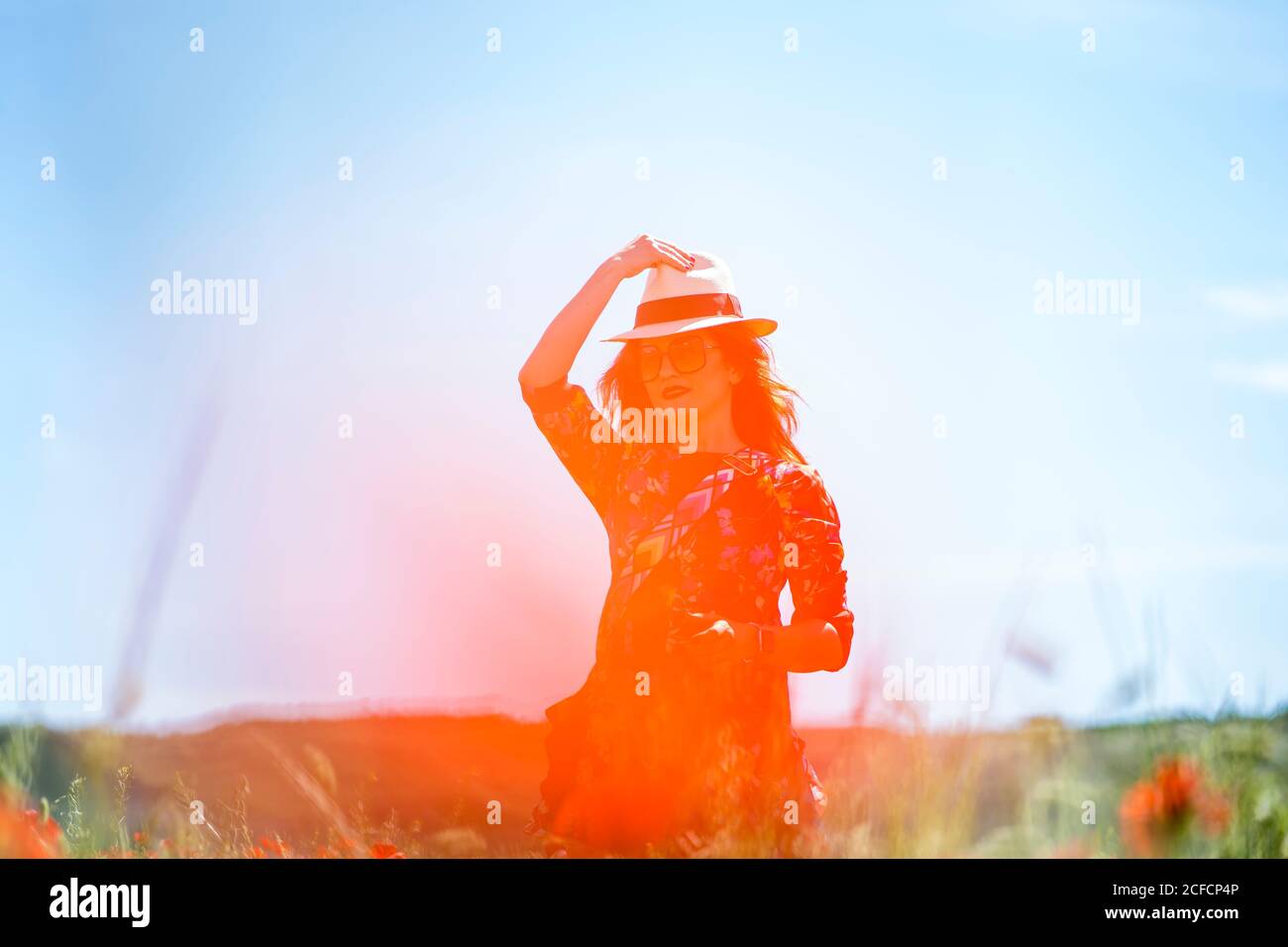 Lady standing in field hi-res stock photography and images - Alamy