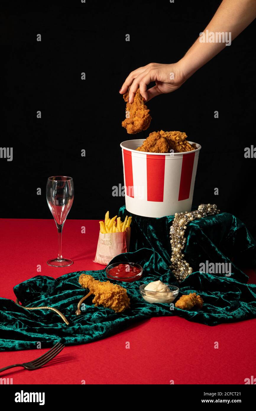 Chicken nuggets like best choice among luxury collection Stock Photo ...