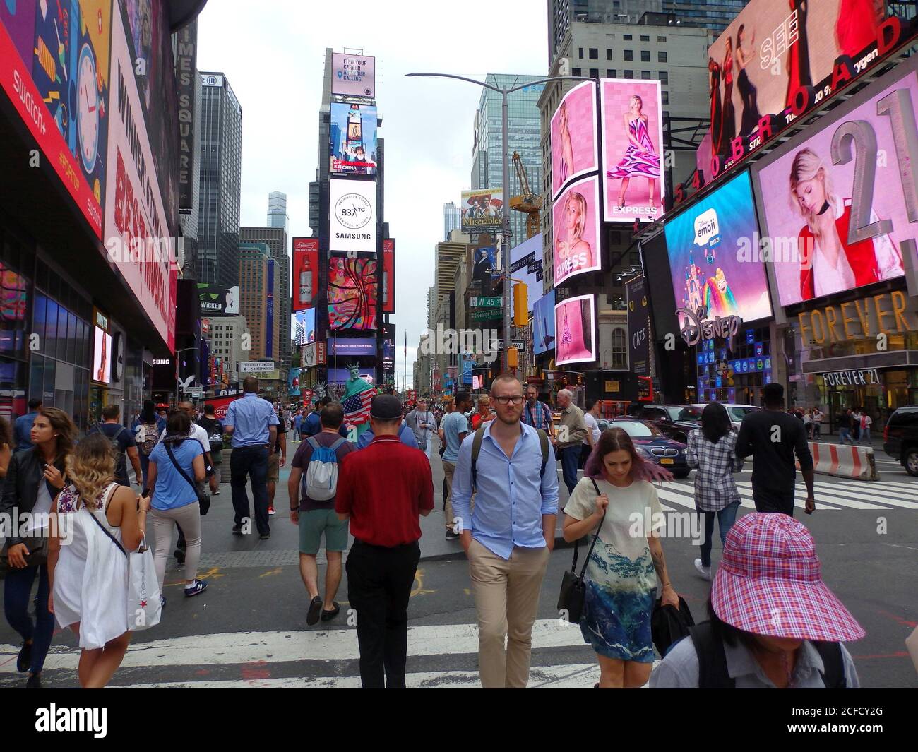 A busy Times Square with pedestrians, Manhattan, New York City, United ...