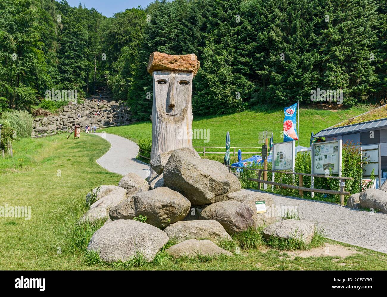 Germany, Hesse, Lautertal-Reichenbach, Felsenmeer, entrance to the ...