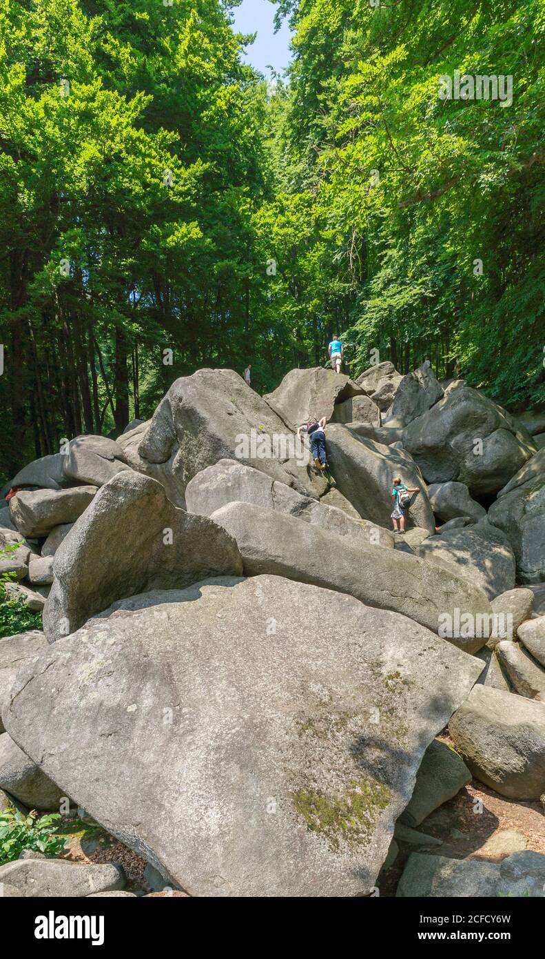 Germany, Hesse, Lautertal-Reichenbach, The Felsenmeer is a popular ...