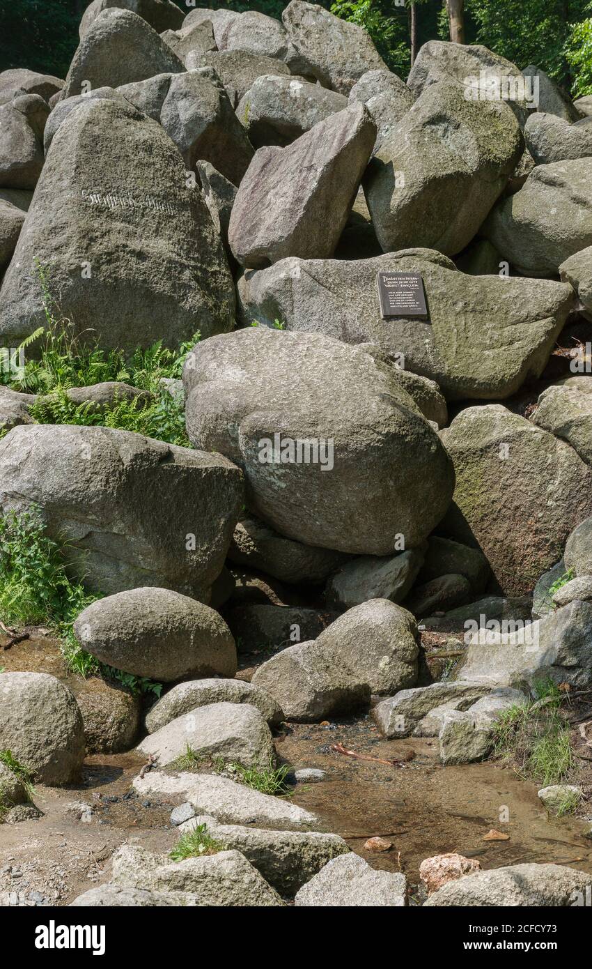 Germany, Hesse, Lautertal-Reichenbach, Siegfried spring at the ...