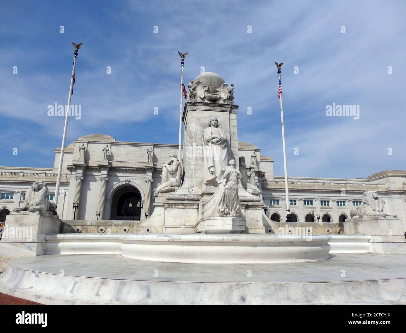 Columbus Fountain also known as the Columbus Memoria at Union Station ...