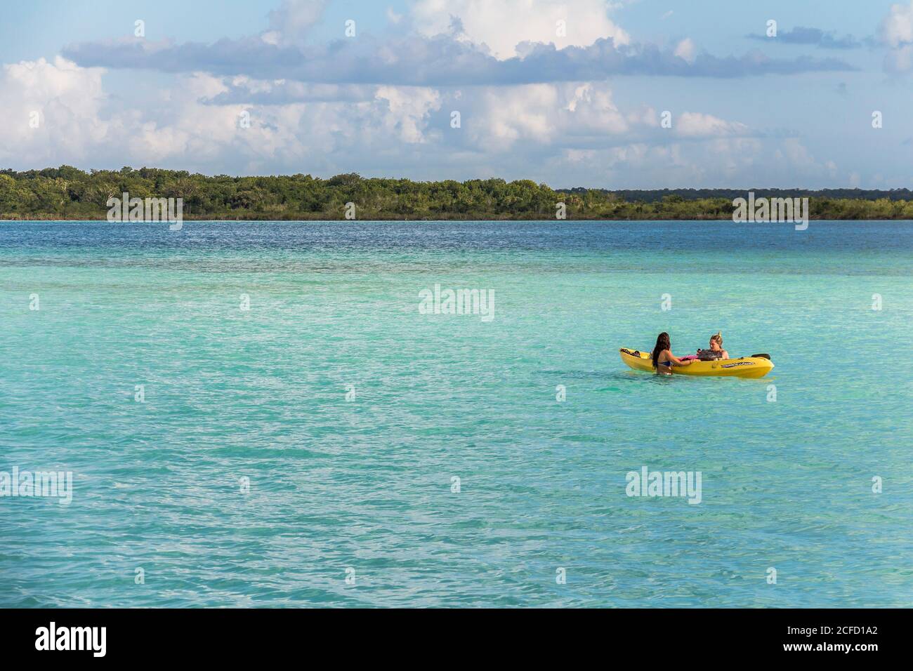 On the lagoon of 7 colors in Bacalar, Quintana Roo, Yucatan Peninsula ...