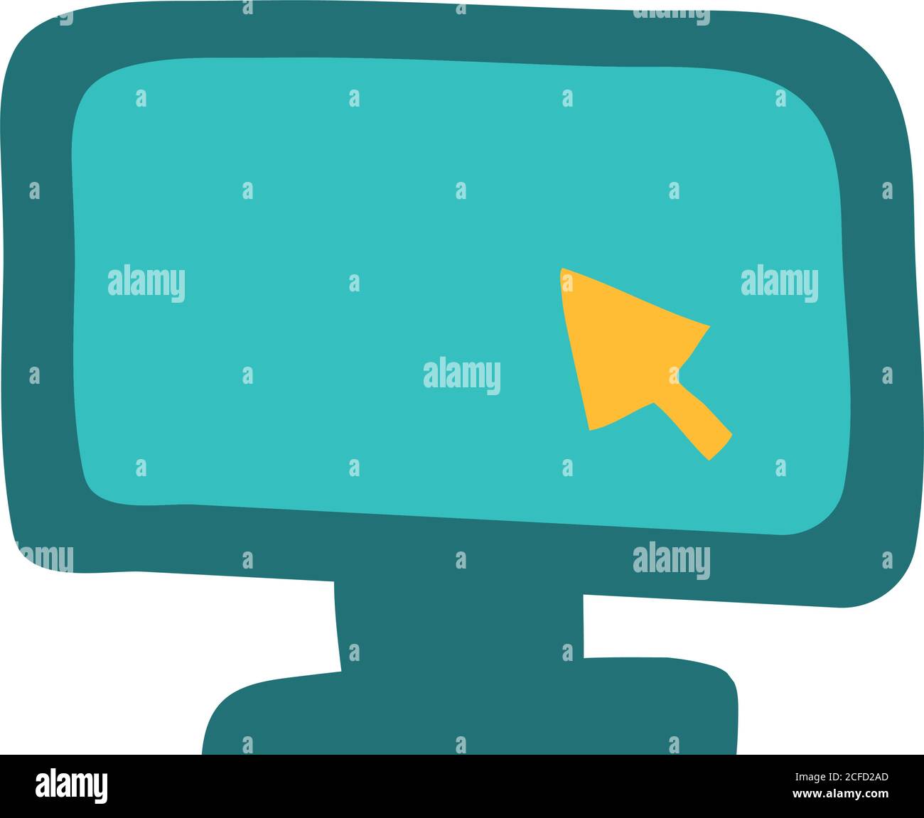 desktop and arrow cursor flat style icon vector illustration design ...