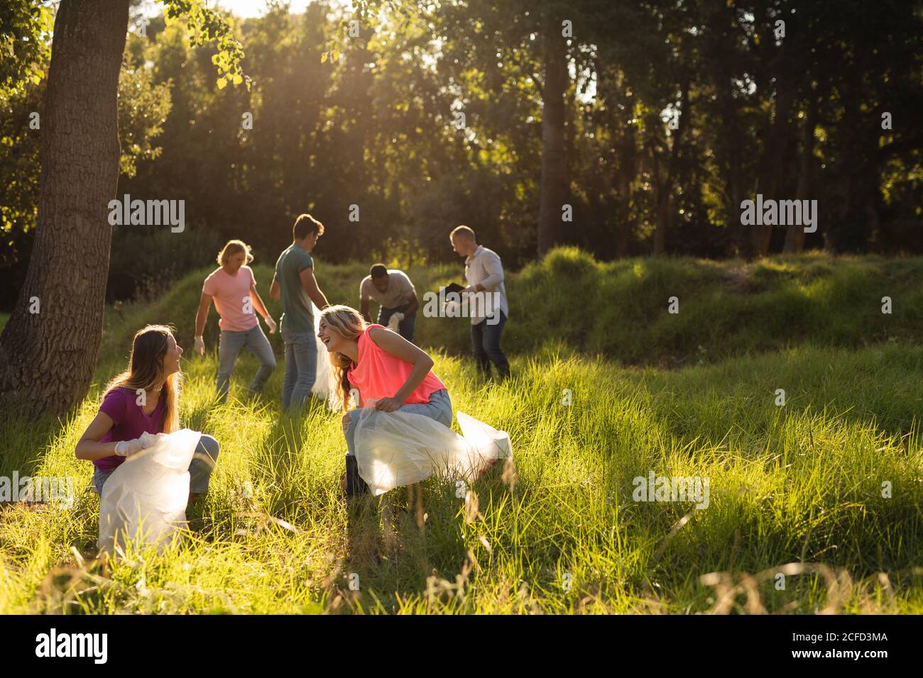 Multi ethnic group of conservation volunteers Stock Photo - Alamy