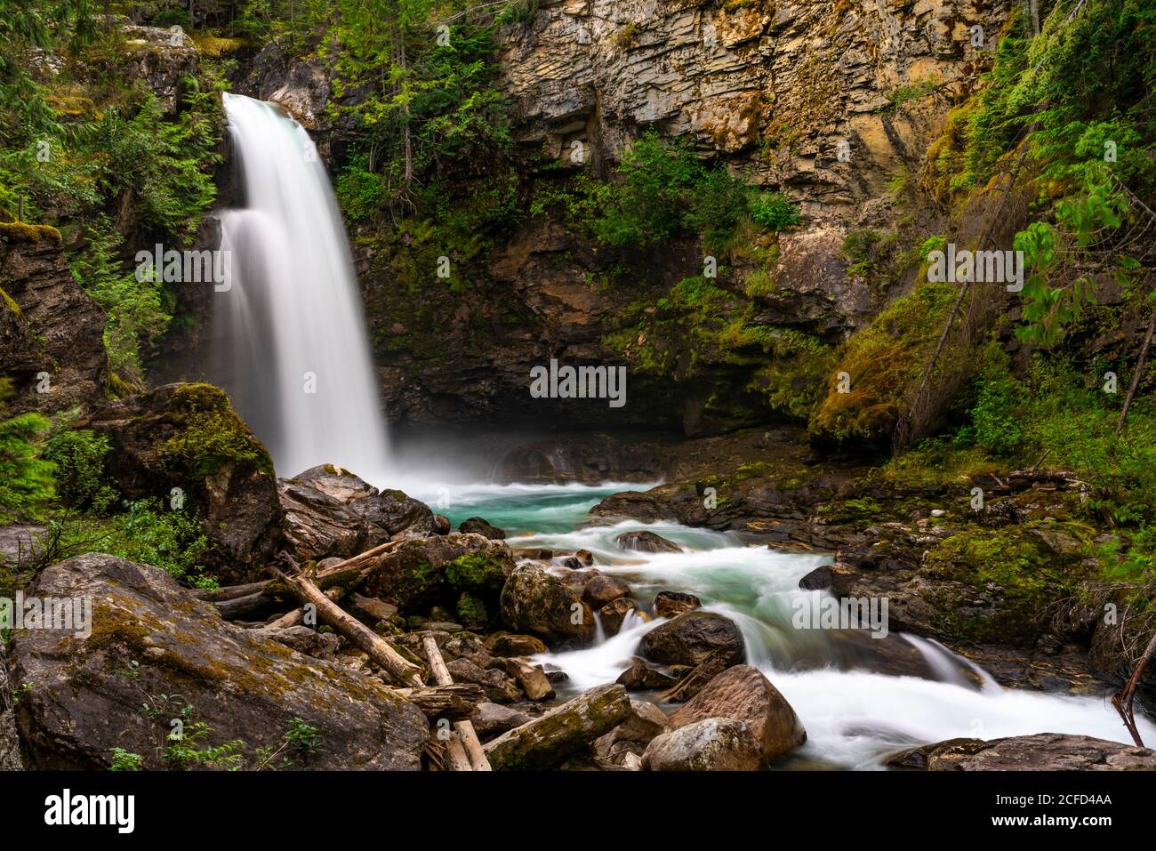 The Sutherland Falls near Revelstoke, British Columbia, Canada Stock ...