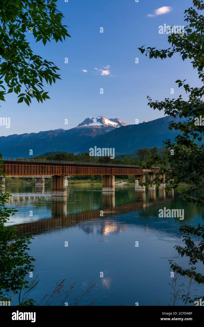 The Columbia River and Mount Begbie near Revelstoke, British Columbia ...