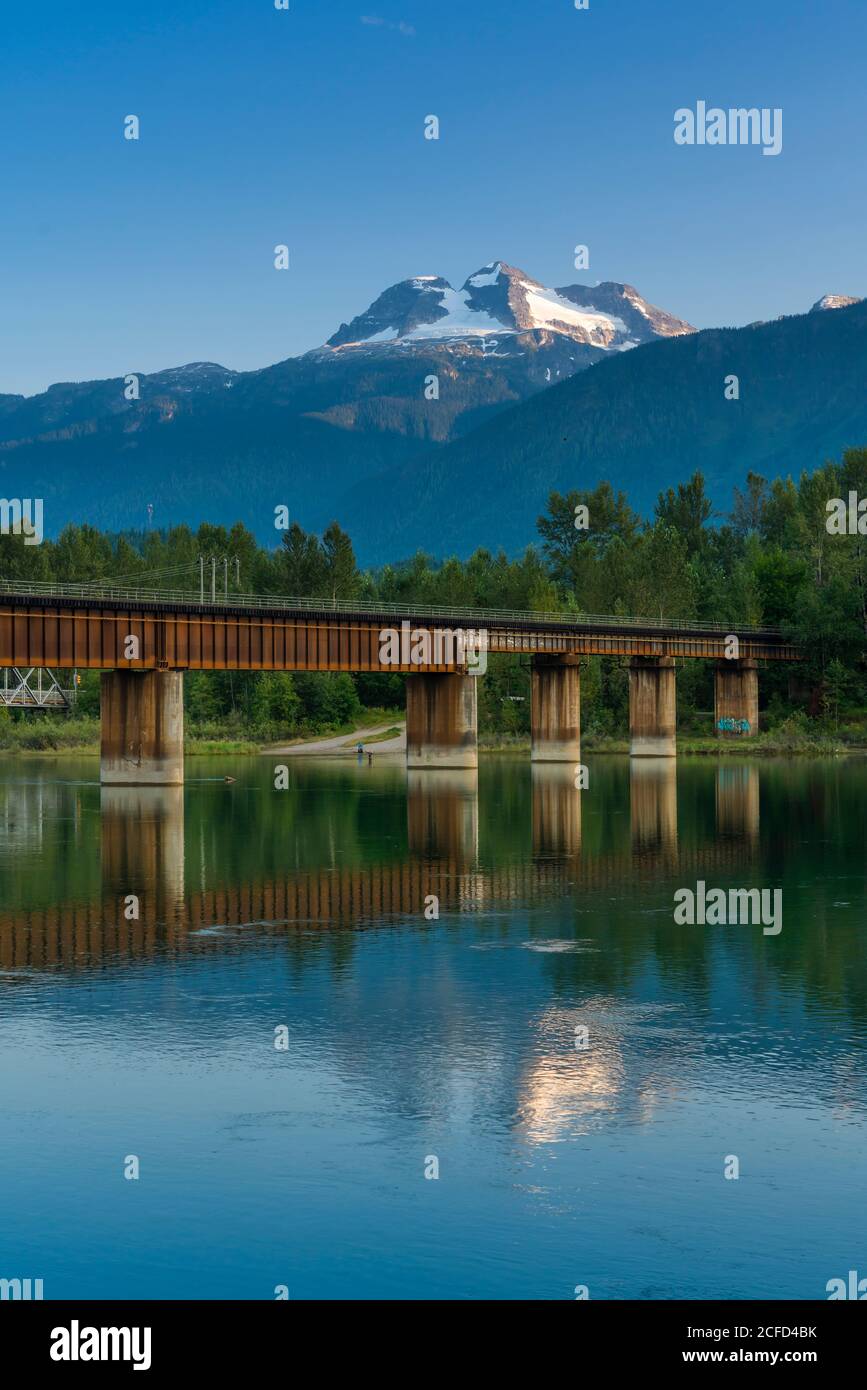 The Columbia River and Mount Begbie near Revelstoke, British Columbia ...