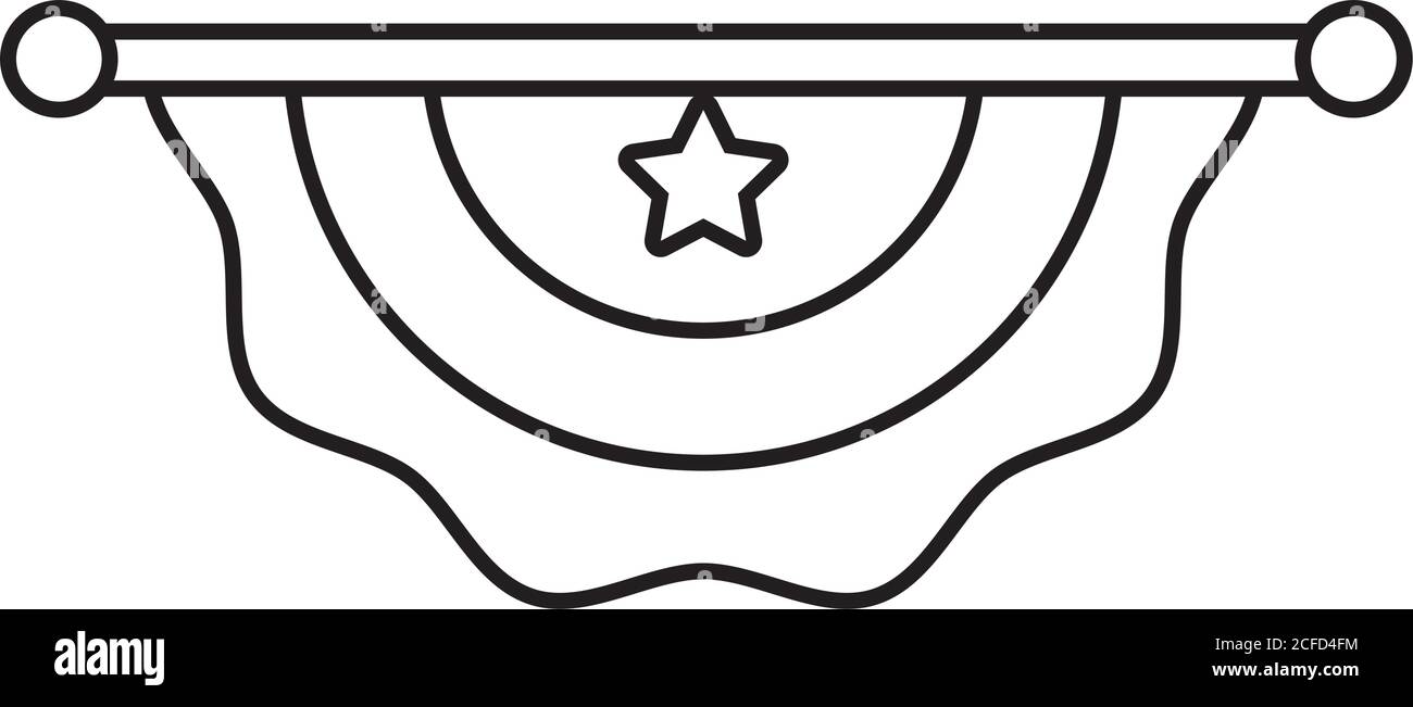 usa election emblem with star hanging line style icon vector ...