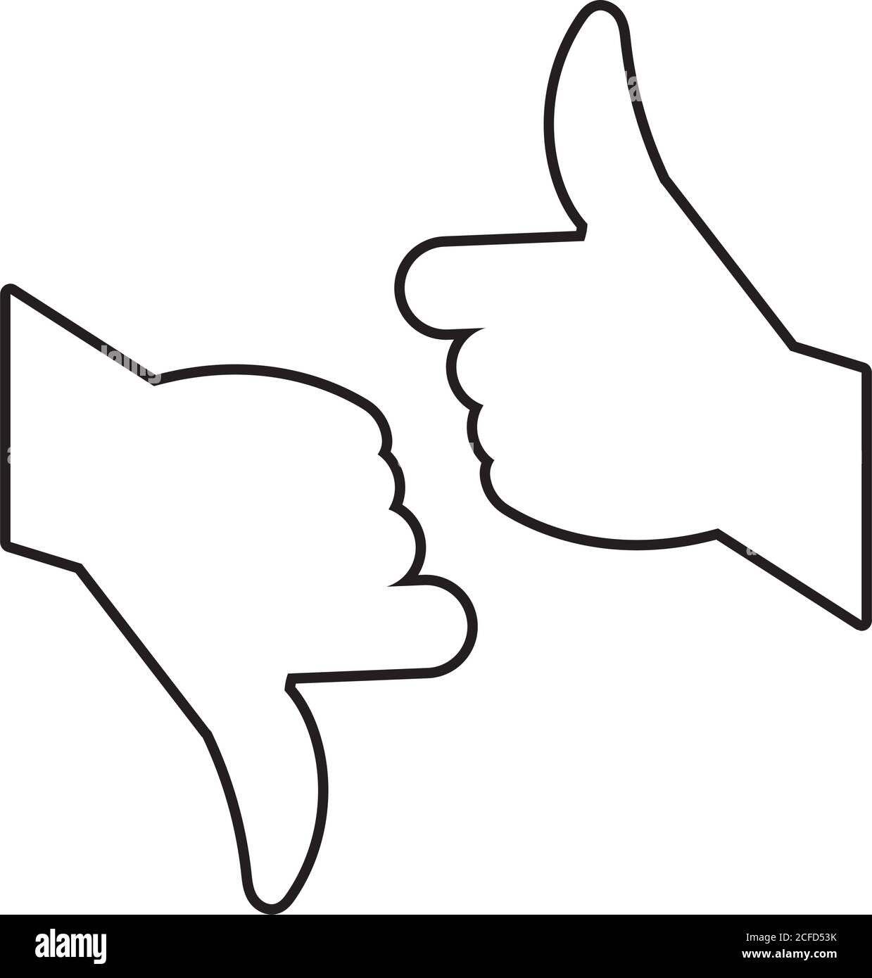 hands like and dont like line style icon vector illustration design ...