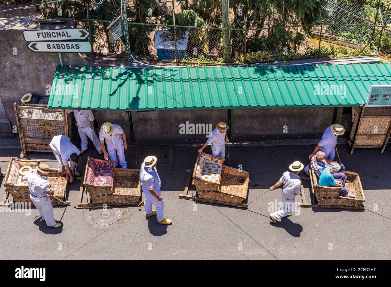 Monte toboggan madeira sledges hi-res stock photography and images - Alamy