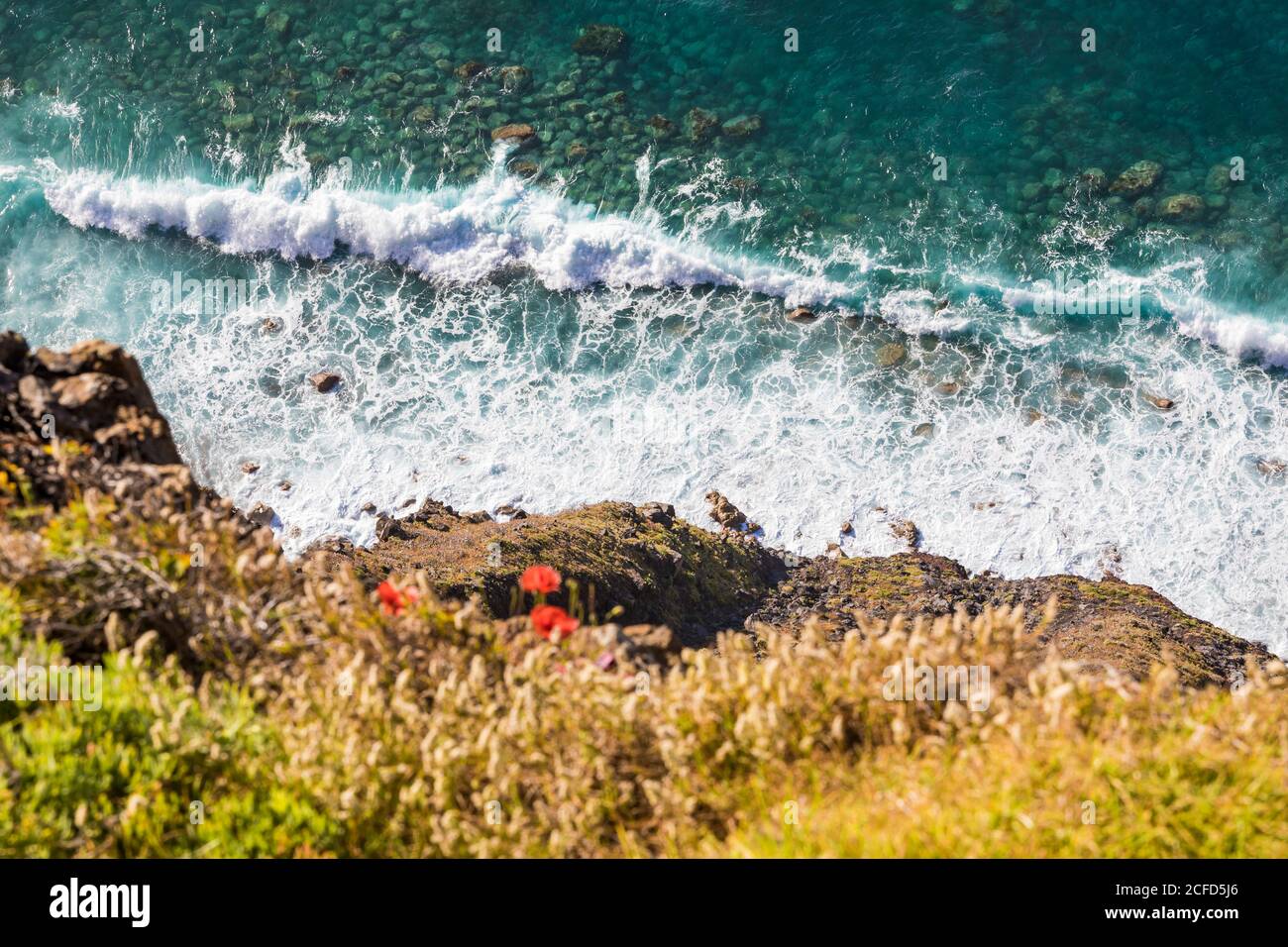 Portugal, Madeira island, west coast, Ponta do Pargo, cliffs, rocks ...