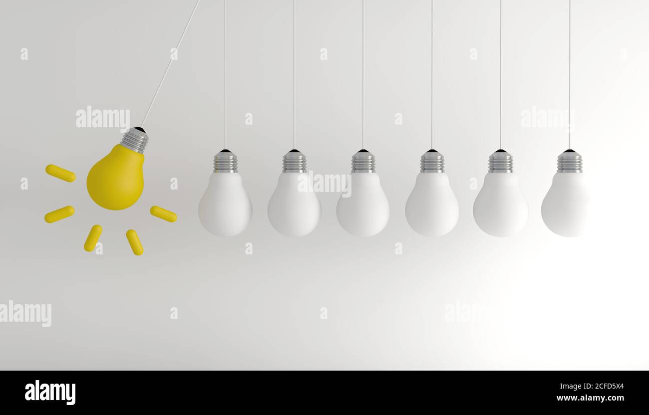 Illustration of switched on and off light bulbs - concept: a new idea ...
