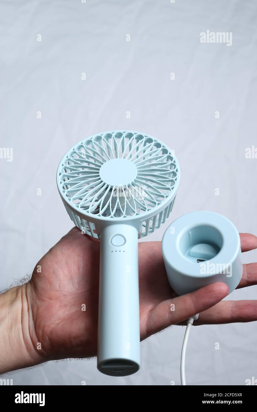 Tokyo, Japan, 09/03/2020 , portable fan with rechargeable batteries ...
