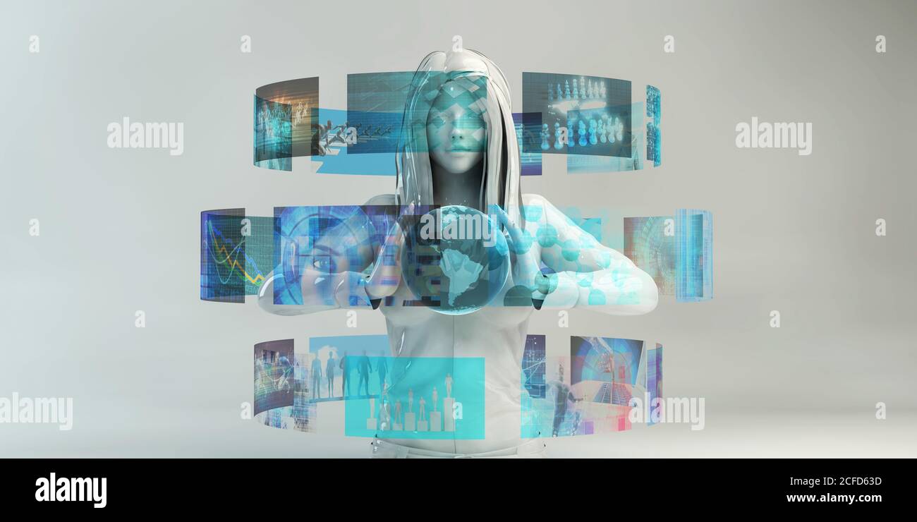 Holographic Interface as a Hologram GUI System Concept Stock Photo - Alamy