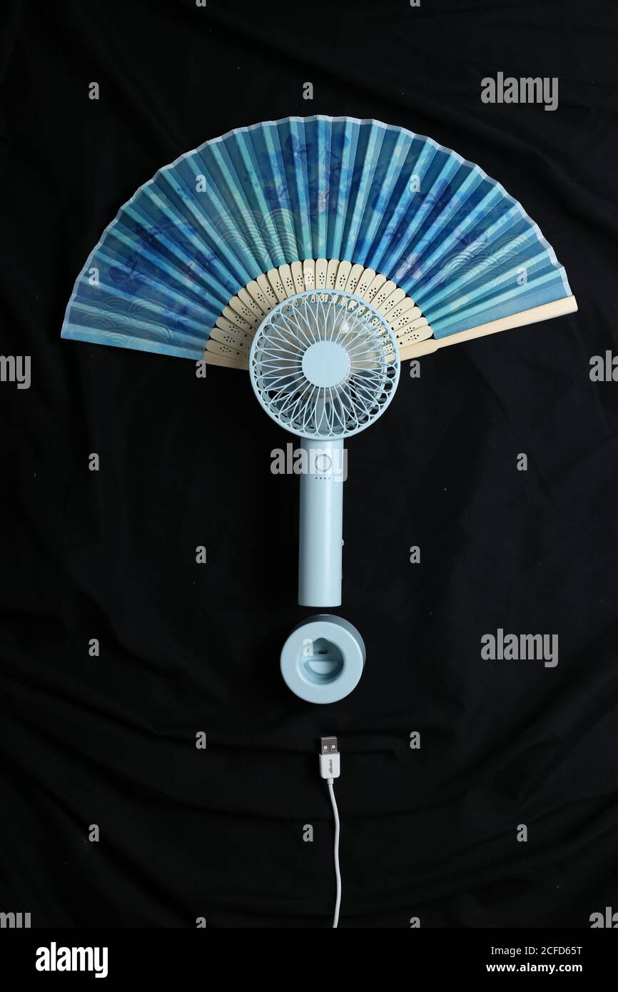 Tokyo, Japan, 09/03/2020 , portable fan with rechargeable batteries ...