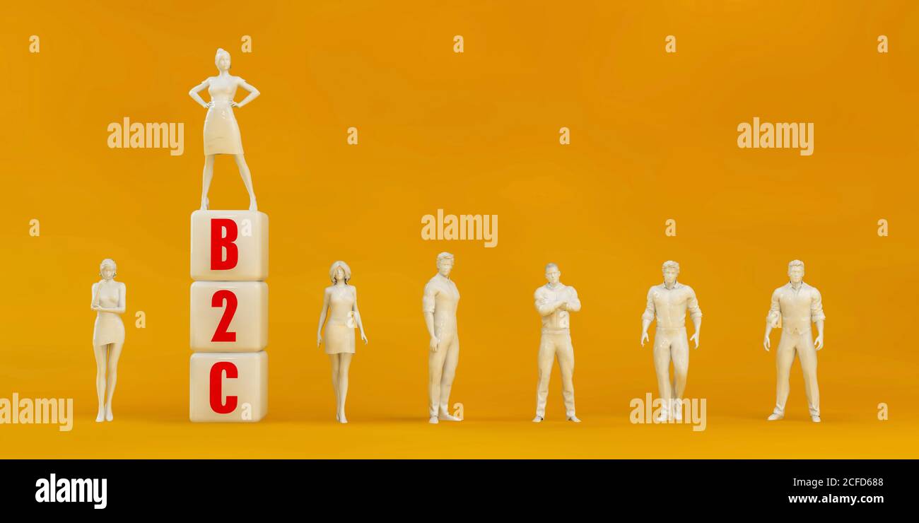 B2C Business to Consumer Presentation Background in Orange and Red ...