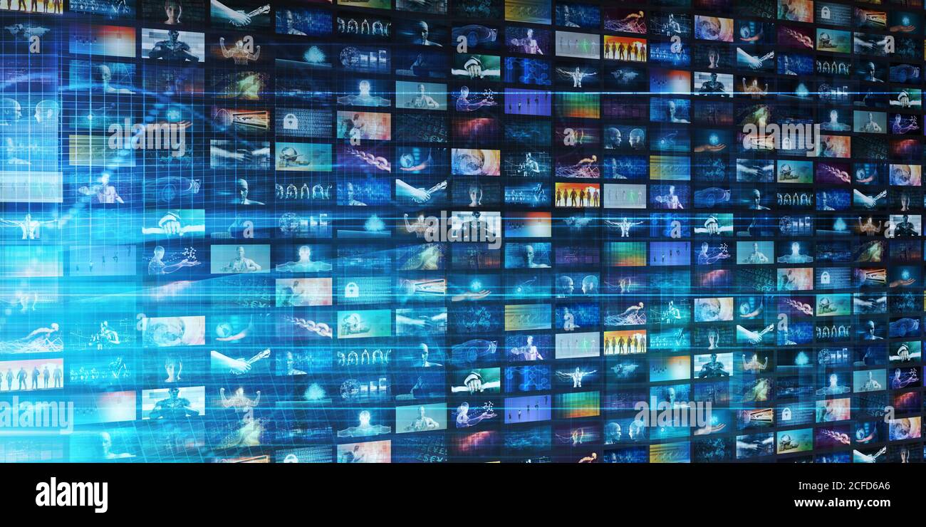 Content Marketing on a Video Wall as Digital Concept Stock Photo - Alamy