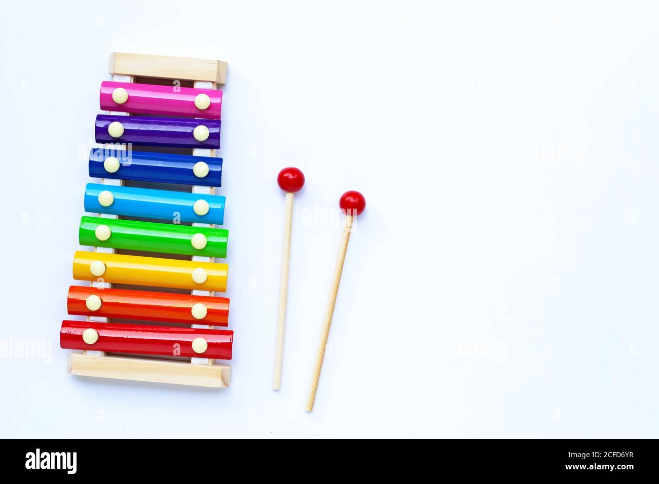 Colorful xylophone on white background. Copy space Stock Photo - Alamy