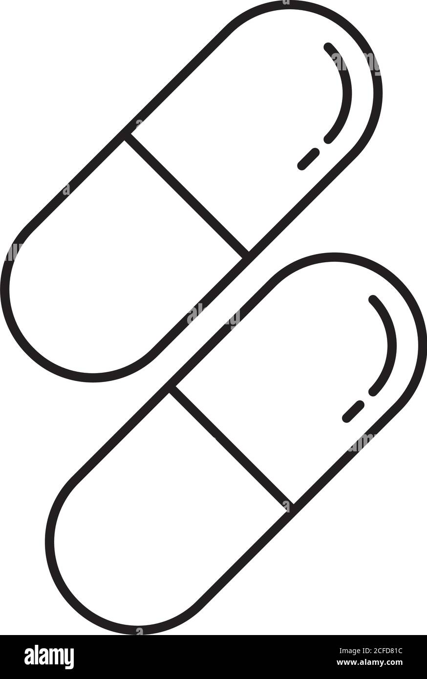 medicine capsules drugs line style icon vector illustration design ...
